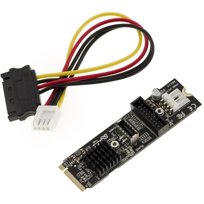 Carte M2 Pcie M Key 2 Ports Usb3 5G Sur Connecteur 19 Pin Et Type E ...