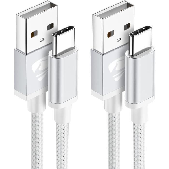 Cable Usb Vers Usb C, [2M+1M-Lot De 2] Cordon Usb C Charge Rapide 3A ...