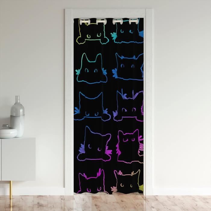 Rideau Occultant Chat Mignon, Rideau De Porte Chat Kawaii Pour Enfants ...