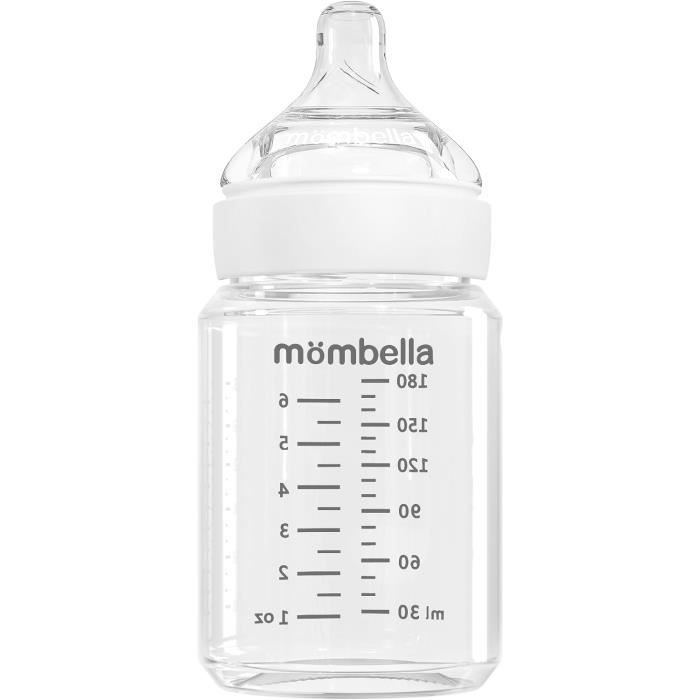 Mombella Glass Baby Bottle, Biberon classique en verre pour 0 3 6 mois ...