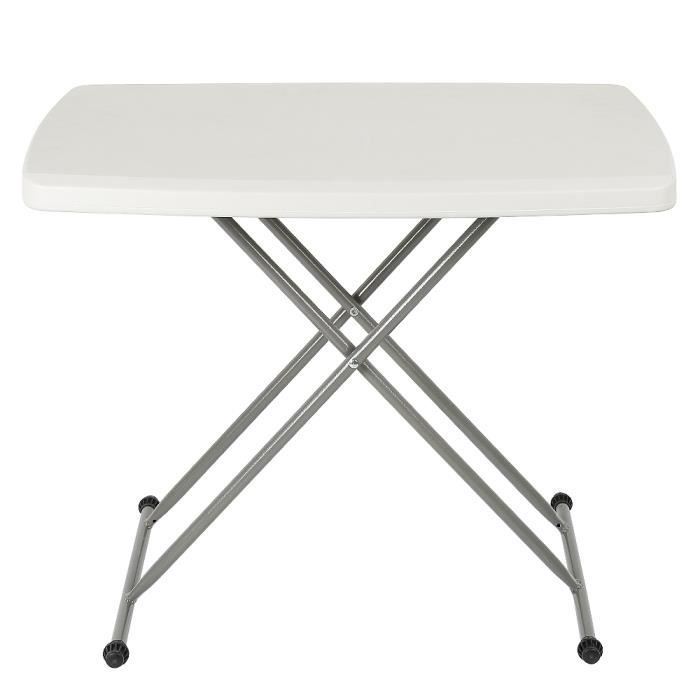Table pliante - SUPFINE - Blanc - HDPE - 75x50x50-74cm - 20kg ...