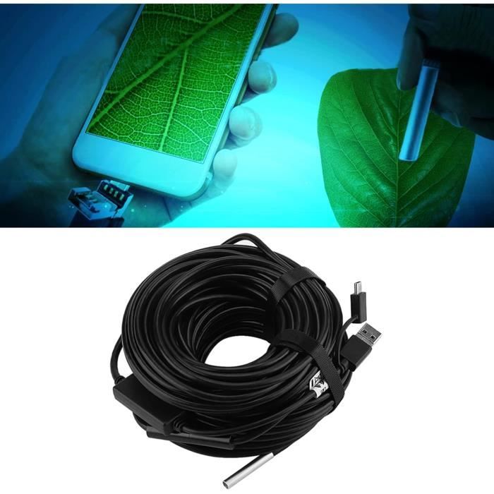 Caméra d'Inspection 20 Mètres 5.5mm USB-Micro USB-Type-C Endoscope ...