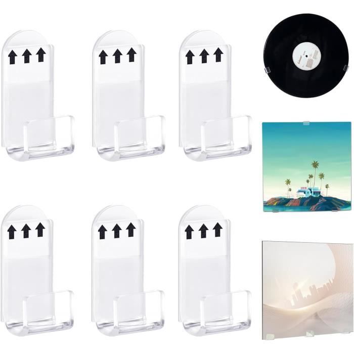 6 Pcs Accroche Vinyle Mural,Porte Vinyle Mural,Support D'Affichage ...