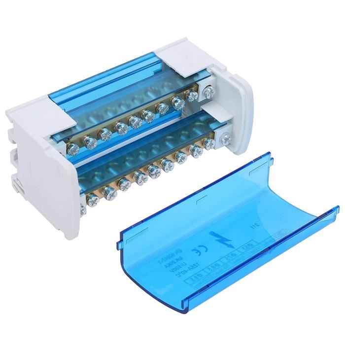 211 Bornier de distribution Bornier sur rail DIN monophasé à 2 étages ...