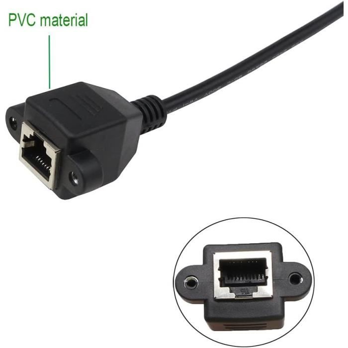 Câble de rallonge Ethernet,Coude à 90 degrés RJ45 mâle-Femelle Câble de ...