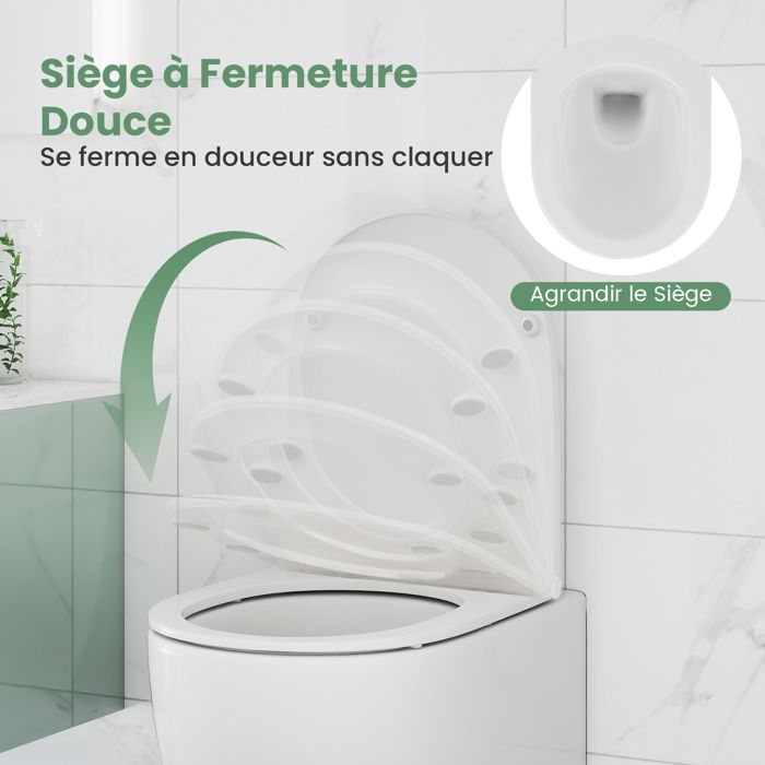 GIANTEX WC Suspendues sans Bride, Toilettes en Céramique avec Abattant ...