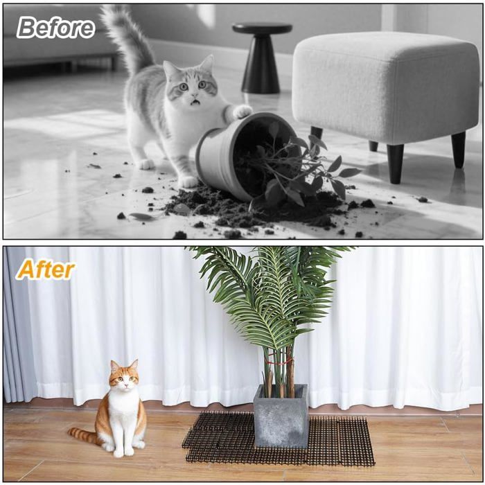 Tapis Anti-Chat 12x20x15cm avec Pointes, Clous U Inclus, Répulsif ...
