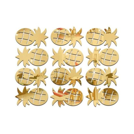 Dilwe Autocollant mural 12Pcs / Set Stickers Muraux Ananas Acrylique ...