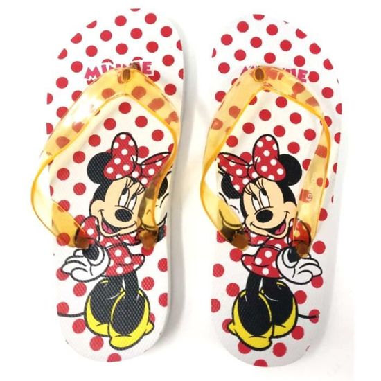 Tongs enfant fille Disney Minnie Blanc/rouge du 32 au 35 - Cdiscount Sport