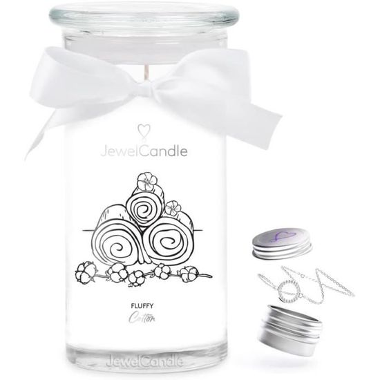 Jewelcandle Fluffy Cotton grand jarre (1020g, 95-125heures de ...
