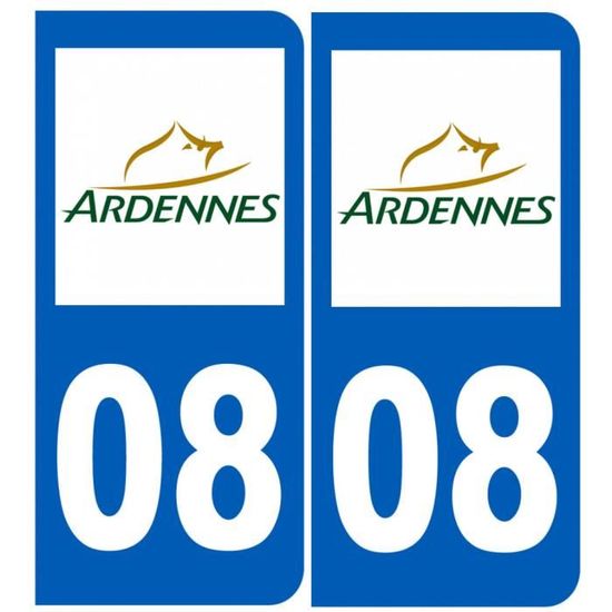 Sticker - STICKERS EXPRESS - Numéro immatriculation 08 - Planche de 2 ...