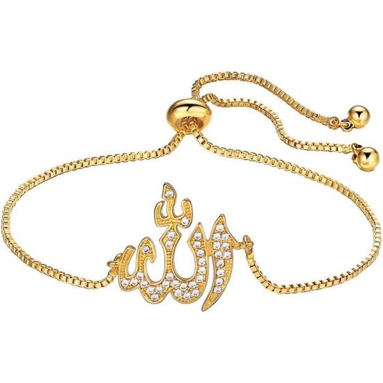 Bracelet Allah Des Femmes Chaînes Réglables 27Cm Cadeau De La Famille ...