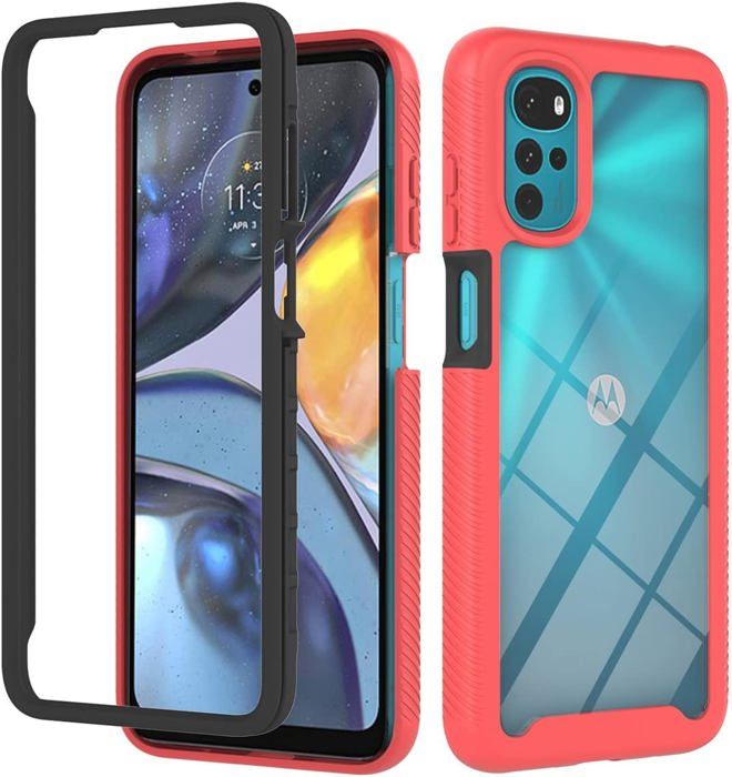 Coque Rouge pour Motorola Moto G22/Moto E32, Etui Transparent Antichoc ...