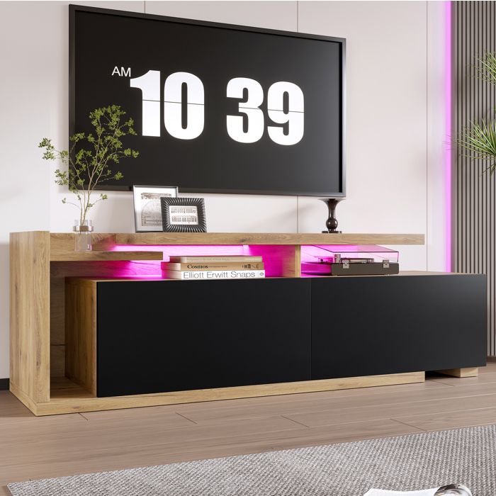 Meuble TV modulable avec LED, module coulissant extensible en. 2 m, 2 ...
