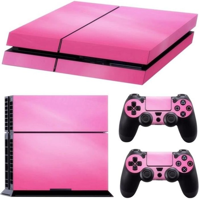 Rose - Coque autocollante en vinyle rose, pour PS4, Playstation 4 ...