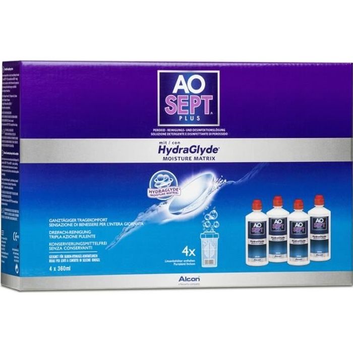 Aosept Plus Hydraglyde Coffret Eco 3 x 360 ml + 90 ml - Achat / Vente entretien lentilles ...