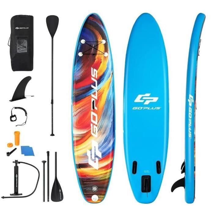 GYMAX Stand Up Paddle Board Gonflable 320X76X15CM, avec Siège, Anneau ...