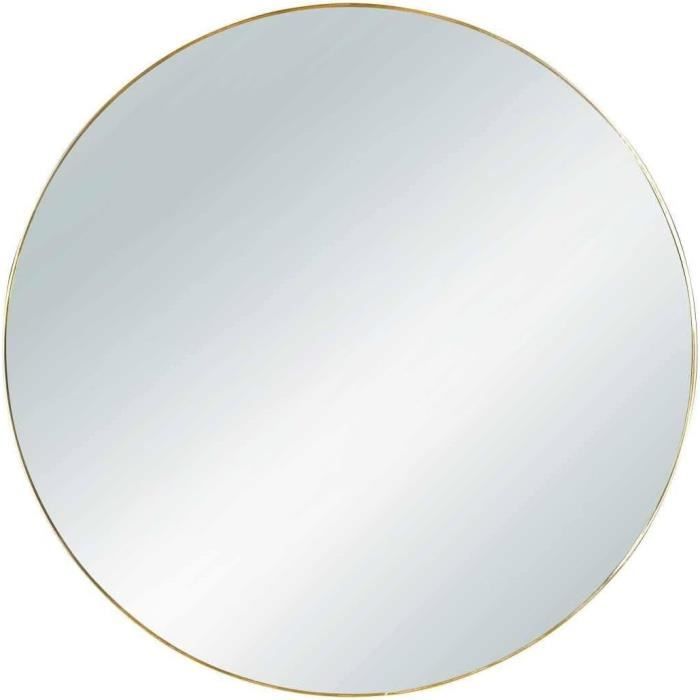 Miroir Rond Design Cadre Métal Esra - Cdiscount Maison