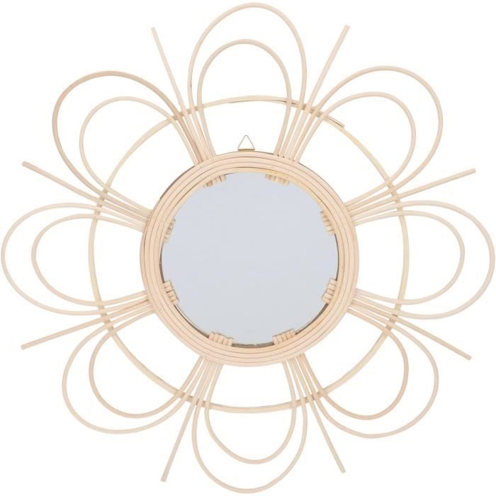 Mur Mural Tissé Suspendu Miroir Rotin Miroir Mural Rotin Décor Miroir ...