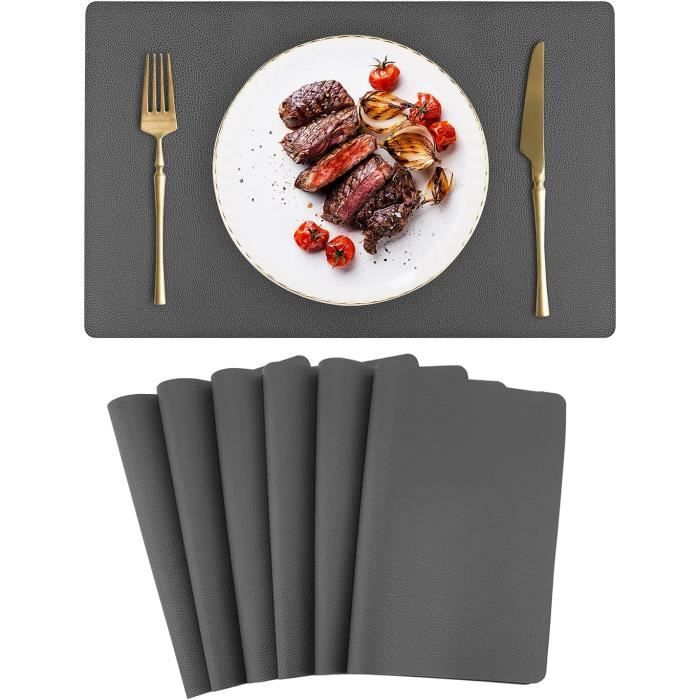Lot De 6 Sets De Table Aspect Cuir - Faciles À Nettoyer - En Cuir ...