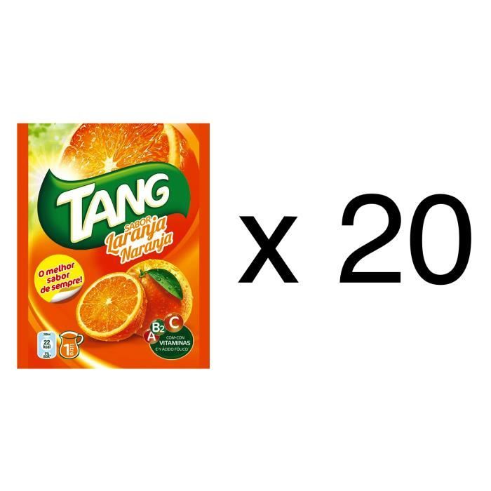 20 sachets de tang gout orange, soit 20 litres de jus de fruit ...
