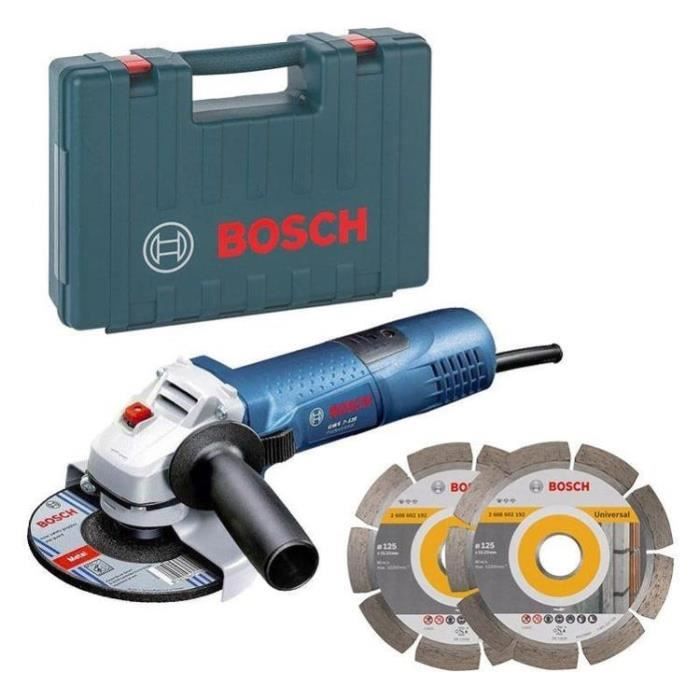 Meuleuse d'angle BOSCH PROFESSIONAL - GWS 125mm + 2 disques diamants ... Meuleuse d'angle BOSCH PROFESSIONAL - GWS 125mm + 2 disques diamants ...