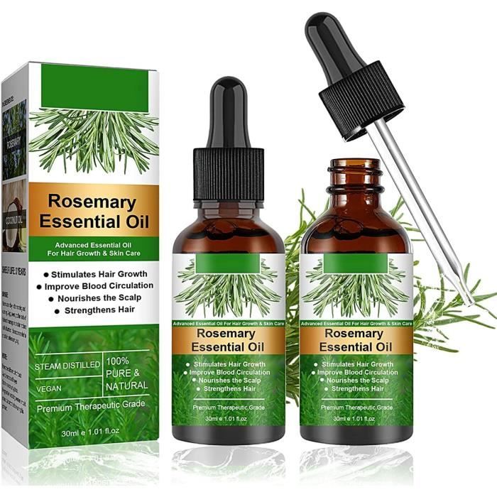 2pcs Huile De Romarin Pour Cheveux,Rosemary Oil, Huile Essentielle Romarin Pour Croissance Des ...