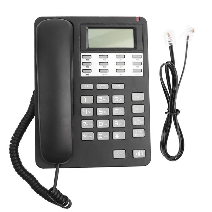 Téléphone, Téléphone fixe LCD, Téléphone filaire, Téléphone filaire FSK/DTMF, Affichage de la ...