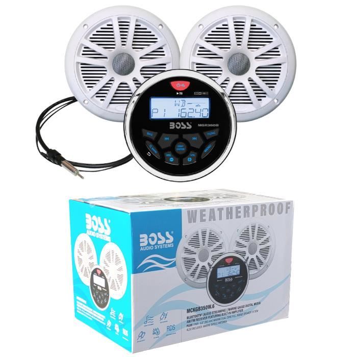 1 kit marine BOSS AUDIO SYSTEMS MCKGB350W.6 récepteur stéréo bluetooth ...