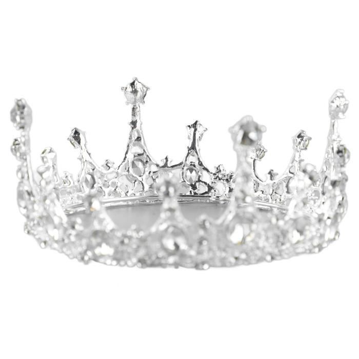 Drfeify Coiffe de couronne de mariée Diadème de mariage en argent pour ...