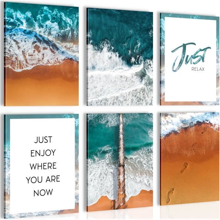 Novart Tableau Décoration Murale Mer Enjoy Relax N019965a 6 Cadres ...