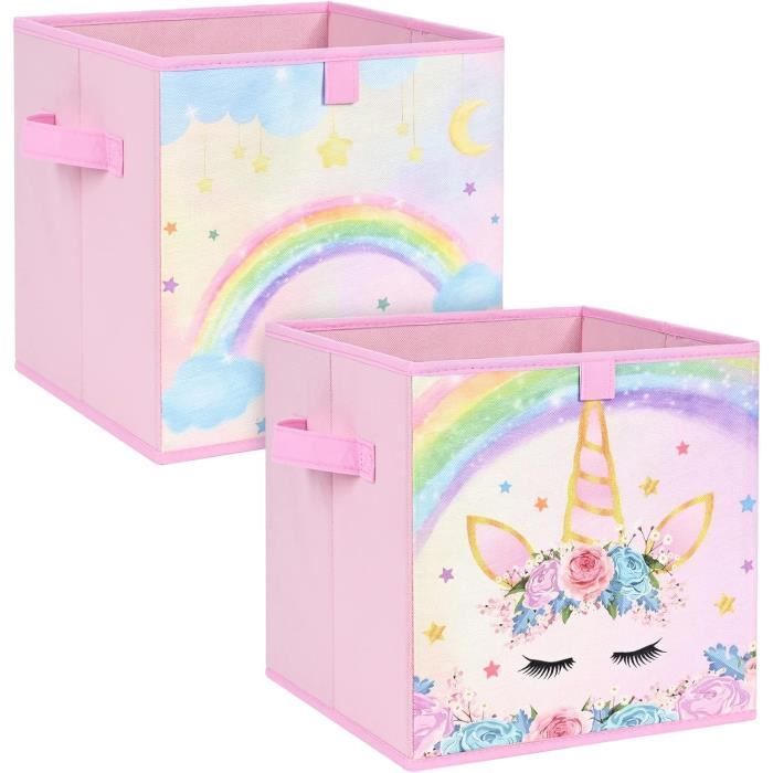 Licorne Cube Bacs De Rangement - Lot De 2 Cubes Rangement Pliables En ...