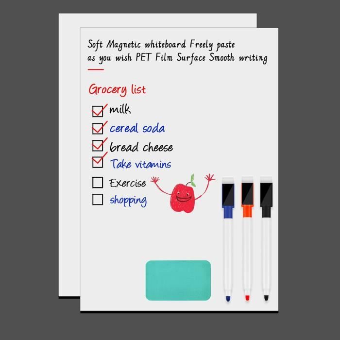 Sinofort A4Tableau Blanc Magnétique 2Pz Tableau Blanc Effacable Tableau ...