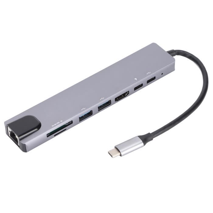 Tbest concentrateur USB C Hub USB multiport 8 en 1 Interface multimédia ...
