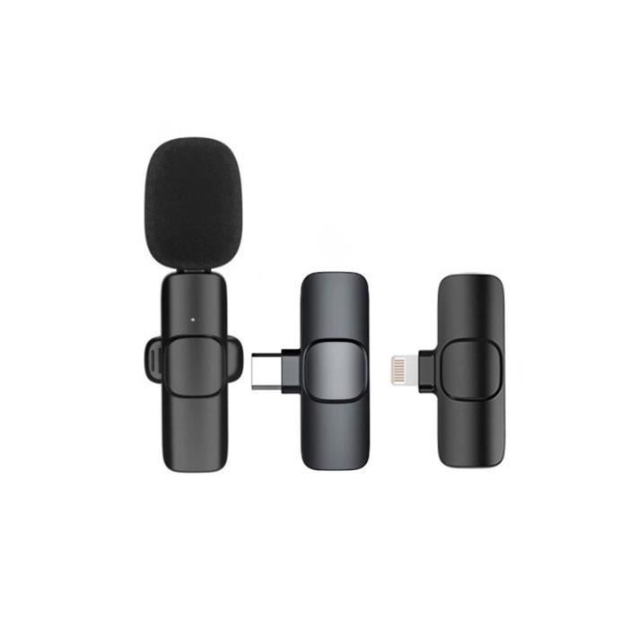 Micro Cravate sans Fil, 2.4GHz Micro Cravate Smartphone,Microphone Cravate sans Fils pour Live ...