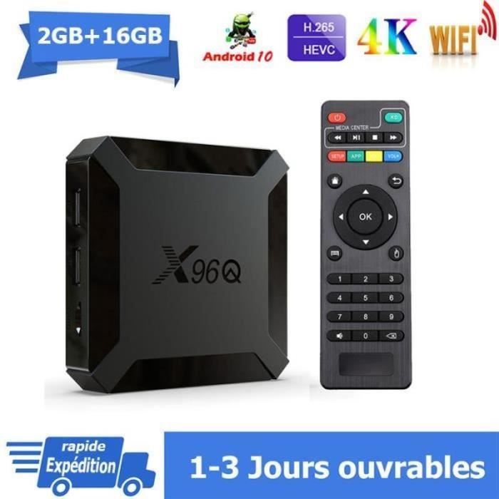 Android tv box android 10 X96Q Smart TV BOX Wifi 2G 4K multimédia Boîte ...