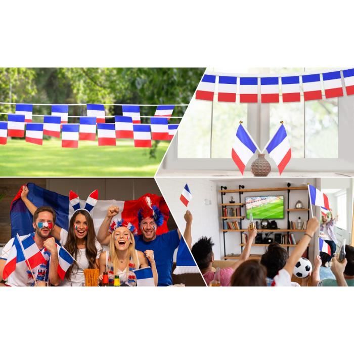Drapeau Miniature - France - 100Pcs - Polyester Durable - 14x21 cm ...