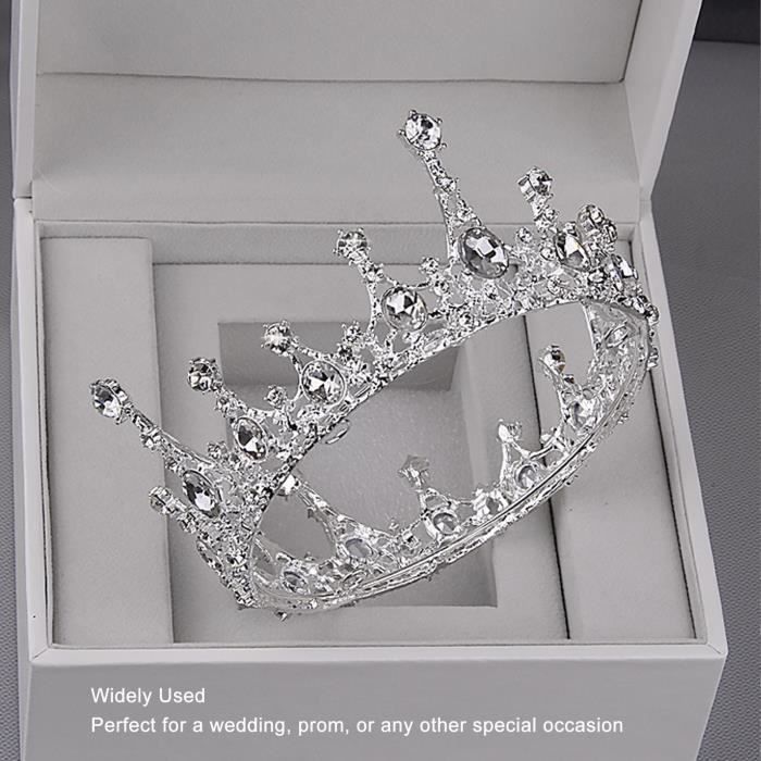 Drfeify Coiffe de couronne de mariée Diadème de mariage en argent pour ...