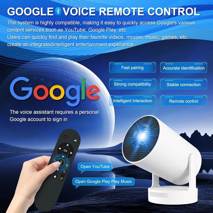 Mini projecteur 4K portable - SWAPY - Android 11 - WiFi 6 - Bluetooth 5 ...