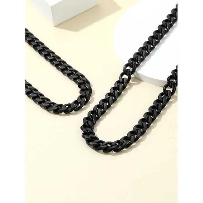 Chaîne Collier Cubaine Homme Femme De 3-6-9-12Mm En Acier Inoxydable ...