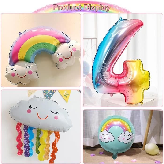 Ballons gonflables en forme de nuages, ballons arc-en-ciel, décoration ...