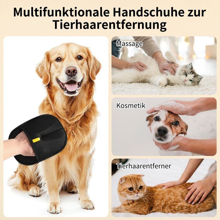 Gant brosse double-face 2 pièces pour chat – tissu électrostatique ...