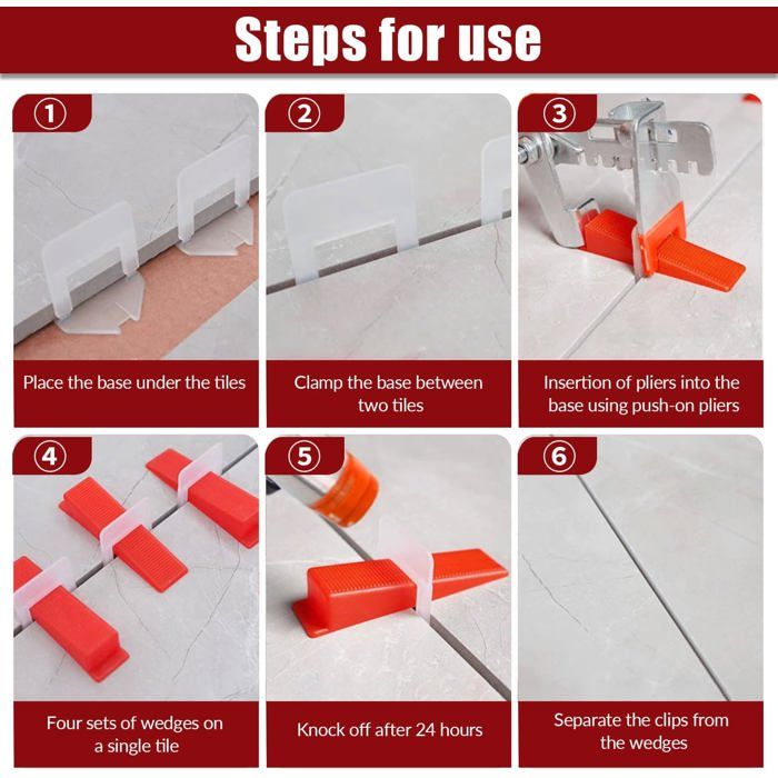 C-071-F Kit Carrelage Autonivelant 700 Pièces Croisillon 2mm 3mm ...