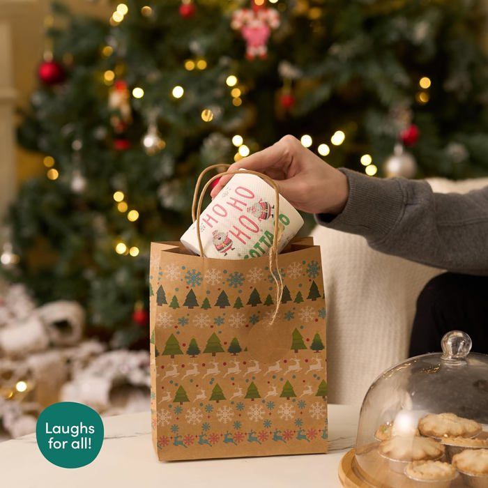 5 rouleaux de papier hygiénique thème Noël Père Noël, 3 plis doux avec ...