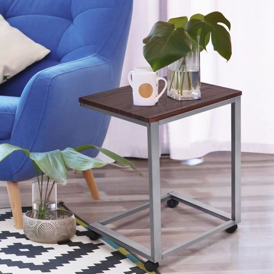 Giantex Bureau Informatique Roulant Table d'appoint à roulettes Console ...