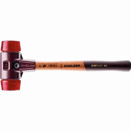Maillet HALDER SIMPLEX Plastique avec boîtier en fonte malléable et manche en bois - D=40 mm ...