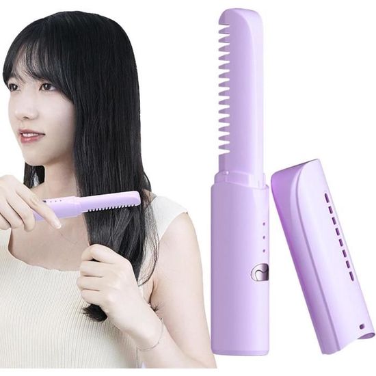 Mini Fer À Lisser, Brosse À Lisser Rechargeable, Peigne À Cheveux Droit ...