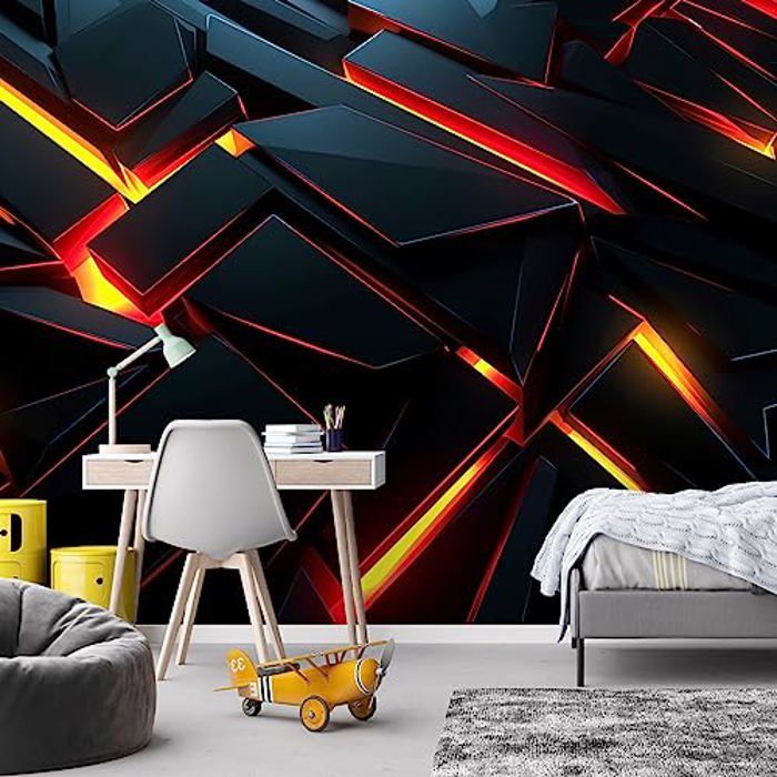 Papier peint Intissé - Effet Néon pour Gaming Room 350x245 cm - Moderne ...