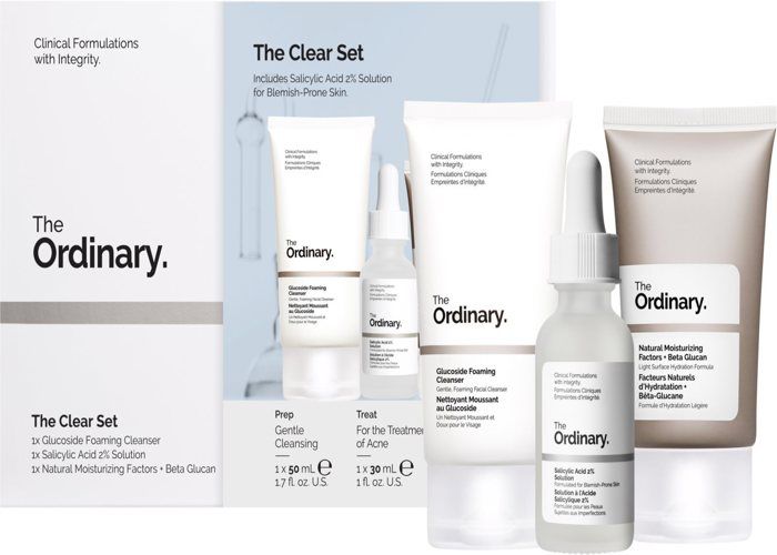 Coffret cadeau - The Ordinary - The Clear Set - Gel nettoyant - Sérum ...