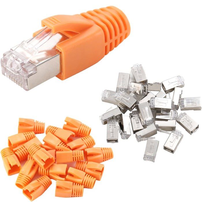 25 Pcs Connecteurs RJ45 Métalliques Blindés Prise Modulaire - RJ45 ...